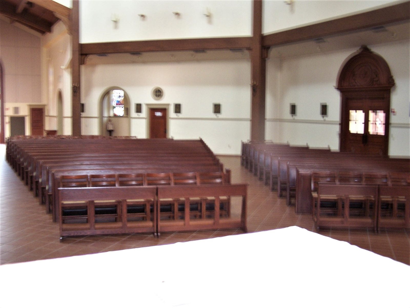 Solid wood church pews